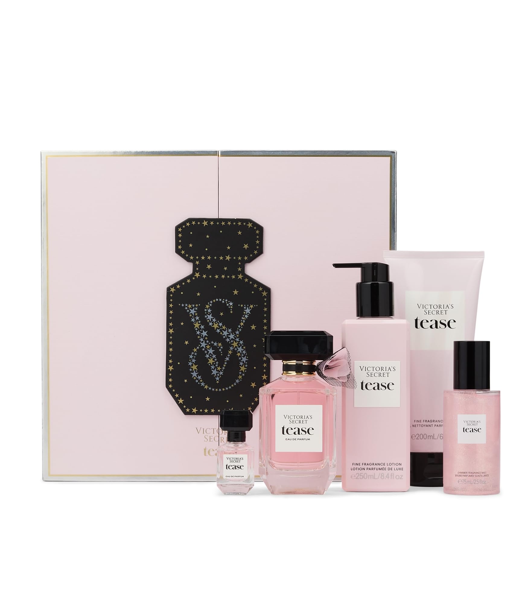 Victoria's Secret Tease Ultimate Fragrance 5 Piece Gift Set: 3.4oz Eau de Parfum, Mini Eau de Parfum, Candle, Lotion & Wash