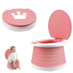 kid portable potty folding toilet: toddler travel potty folding toilet with 15pcs cleaning bags foldable potty seat for car camping park - portable potty for toddler travel