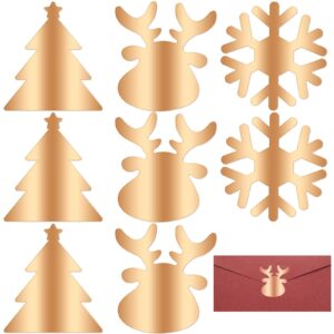 420 pcs christmas envelope seal stickers 2 inch adhesive gold foil stickers for envelopes elk snowflake christmas tree labels christmas tags for envelopes greeting cards biscuit bags present boxes