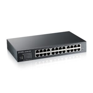 zyxel 24 port switch gigabit ethernet smart (gs1915-24e) - managed, optional nebula cloud, desktop or wall mount, limited lifetime protection