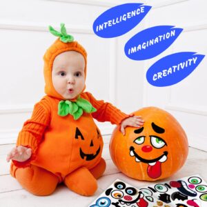 Pumpkin Decorating Kit for Kids 48 Different Pumpkin Faces Stickers Halloween Pumpkin Stickers Halloween Pumpkin Decor for Kids Make 48 Pumpkins