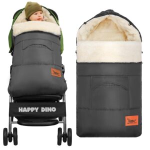 eaq universal winter warm baby stroller footmuff,muti use bunting bag, fleece lined washable outdoor sleeping bag for baby（gray）