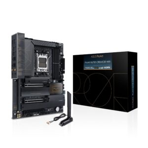 asus proart x670e-creator wifi amd x670 am5 ryzen™ desktop 9000 8000 & 7000 atx motherboard, 16+2 power stages, pcie® 5.0 ready, ddr5 support, usb4®, 10 gb & 2.5 gb lan, wifi 6e, four m.2 slots