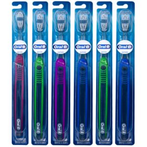 oral-b indicator flat trim toothbrush, 30 soft (colors vary) -pack of 6