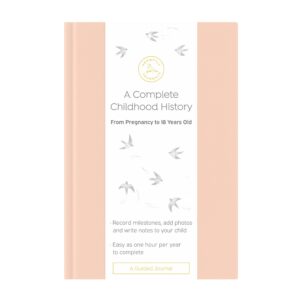 promptly journals, a complete childhood history: from pregnancy to 18 years old (country peach, orange, leatherette) | baby book and pregnancy journal | baby memory book