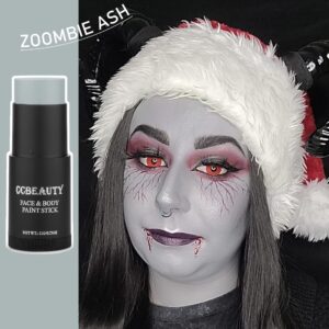 CCBeauty Light Grey Face Body Paint Stick, Grease Gray Face Paints, Cream Grayscale Foundation Makeup, Waterproof Hypoallergenic for Halloween Corpse Bride Zoombie Marceline Cosplay Costume Parties