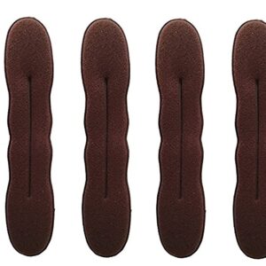 Styla Hair Brunette 4 Count Hair Bun Maker Accessories, Large Foam Sponge Shaper for Easy Bun Twister, Ballet Buns, French Twist, Updo's, Waves & more - Strong, Flexible, Reusable