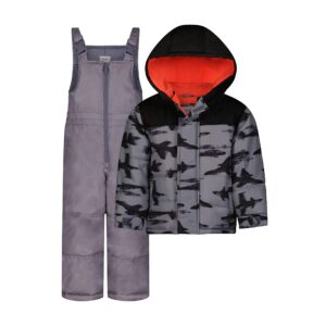 carter's baby boy two piece snowsuit, heather grey, 18 months