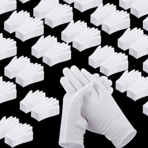 300 pairs moisturizing gloves overnight white cotton gloves bulk pack for hands eczema, thin inspection glove liners soft working gloves for men women art handling cleaning jewelry coin collection