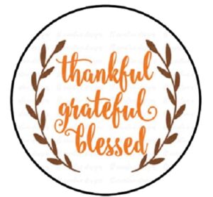 stencils world 48 pcs thankful blessed grateful fall? stickers envelope seals labels round tags, stamps sticker for gift cards, envelopes, boxes for holiday, birthday, christmas