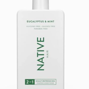 Native Eucalyptus & Mint 2-in-1 Shampoo and Conditioner, Scalp Refreshing |Sulfate Free, Paraben Free, Dye Free, with Naturally Derived Clean Ingredients| 16.5 oz