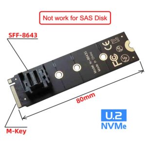 Cablecc U.2 Kit SFF-8639 NVME PCIe4.0 SSD Adapter 22x80mm for Mainboard SSD 750 p3600 p3700 M.2 SFF-8643 Mini SAS HD