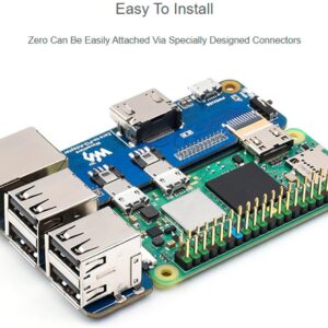 Raspberry Pi Zero to Pi 3B/3B+ Adapter, Connect Raspberry Pi Zero/W/Zero 2 W to Replace Raspberry Pi 3 Model B/3B+, Compatible with Pi 3B/3B+ Hats, Support 1-CH RJ45 Ethernet Port, 10/100 M Adaptive