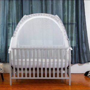 Brite Life Baby Safety Crib Tent - Premium Pop up Set up - Waterproof Mattress Crib Cover - Nursery Mosquito Net - See Through Mesh Crib Net - Protect from Insects & Pet - (51x27x55 inches)