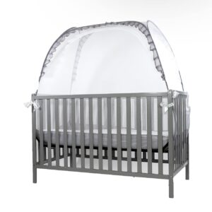 Brite Life Baby Safety Crib Tent - Premium Pop up Set up - Waterproof Mattress Crib Cover - Nursery Mosquito Net - See Through Mesh Crib Net - Protect from Insects & Pet - (51x27x55 inches)