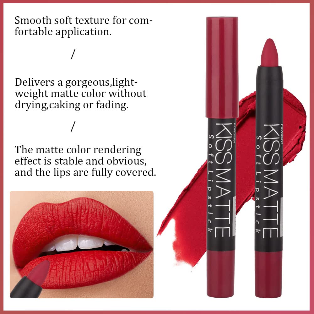 BINGBRUSH 3 Colors Moisture Smooth Lipstick Pack Set, Matte Color Stick Ultimate Lip Crayon for Makeup Collection - Nourishing Waterproof Velvet Lipgloss Lip Stain (13#,15#,16#)