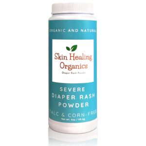 severe diaper rash treatment powder - heal & cure very bad horrible diaper rash bleeding blisters quickly from diarrhea for newborn infant & adults - skin healing organics