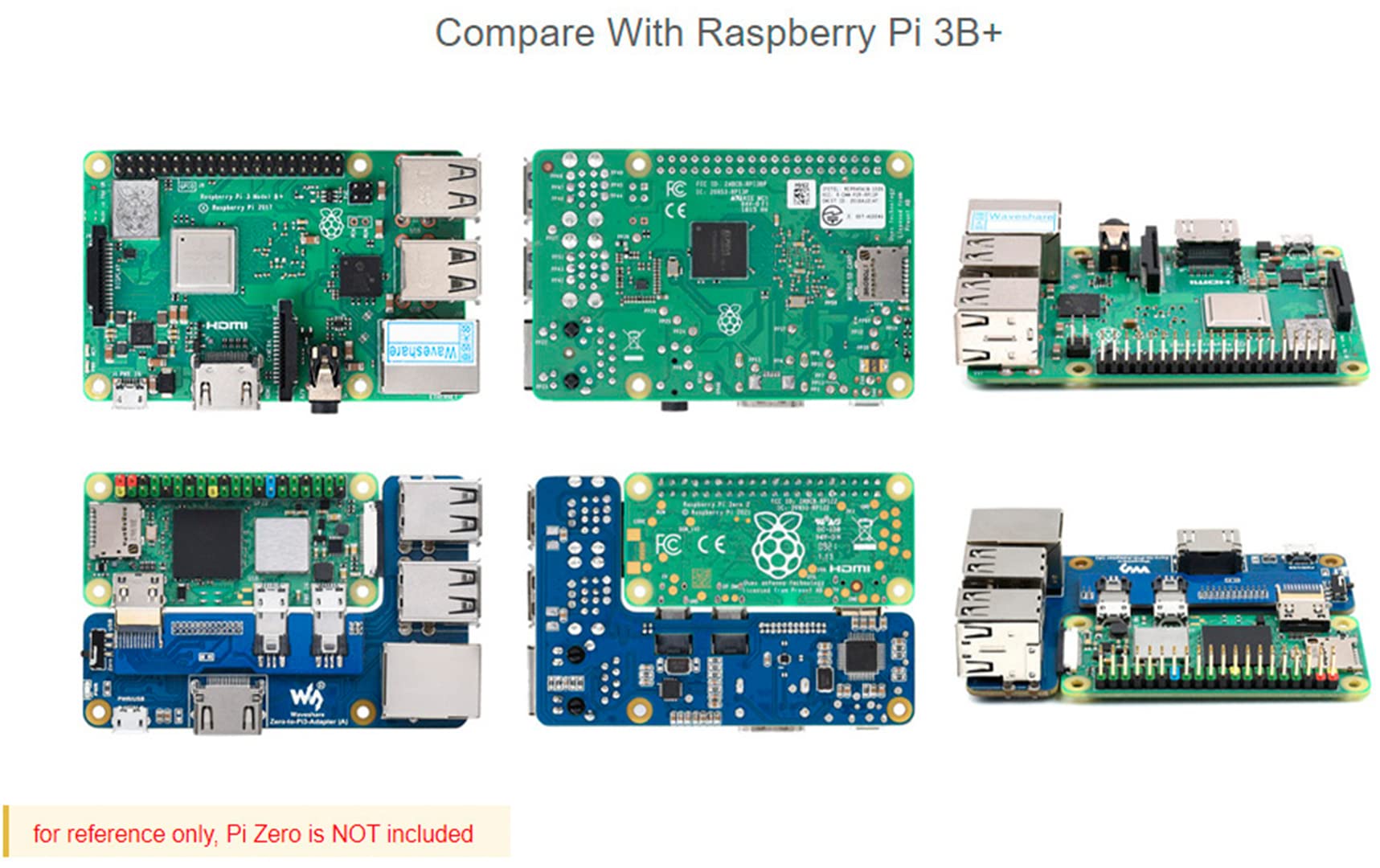 Raspberry Pi Zero to Pi 3B/3B+ Adapter, Connect Raspberry Pi Zero/W/Zero 2 W to Replace Raspberry Pi 3 Model B/3B+, Compatible with Pi 3B/3B+ Hats, Support 1-CH RJ45 Ethernet Port, 10/100 M Adaptive