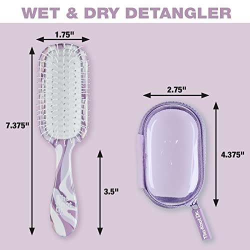 The Knot Dr. hair brush by Conair - Detangling hair brush - Travel Brush - wet brush - Removes Knots and Tangles in wet or dry hair - Purple