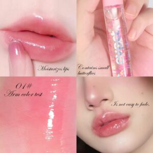 BINGBRUSH 3 Pcs Color Changing Lip Gloss lipstick, Pink Magic Mood Lip Oil Tinted,Temperature Color Change Lip Stain Lip Balm, Longlasting Lips Will Not Dry Out