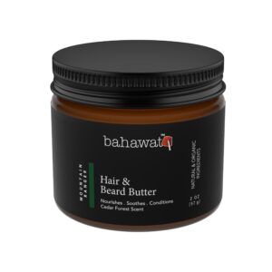 bahawat hair & beard butter -cedar forest - strengthen & soften leave in conditioner – natural ingredients | the best beard butter- 2oz- packaging may vary