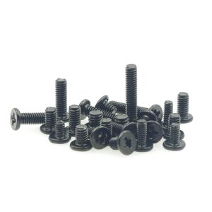 MCMASKE 10 Kinds M2 M2.5 M3 Undercut Flat Head Phillips Laptop Screws Assortment Kit,Black Dacromet Finish (300)