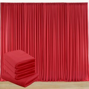 10 ft x 20 ft wrinkle free red backdrop curtain for parties, polyester photography backdrop drapes for birthday party baby shower, thick background curtain for backdrop stand, 4 panels 5 ft x 10 ft