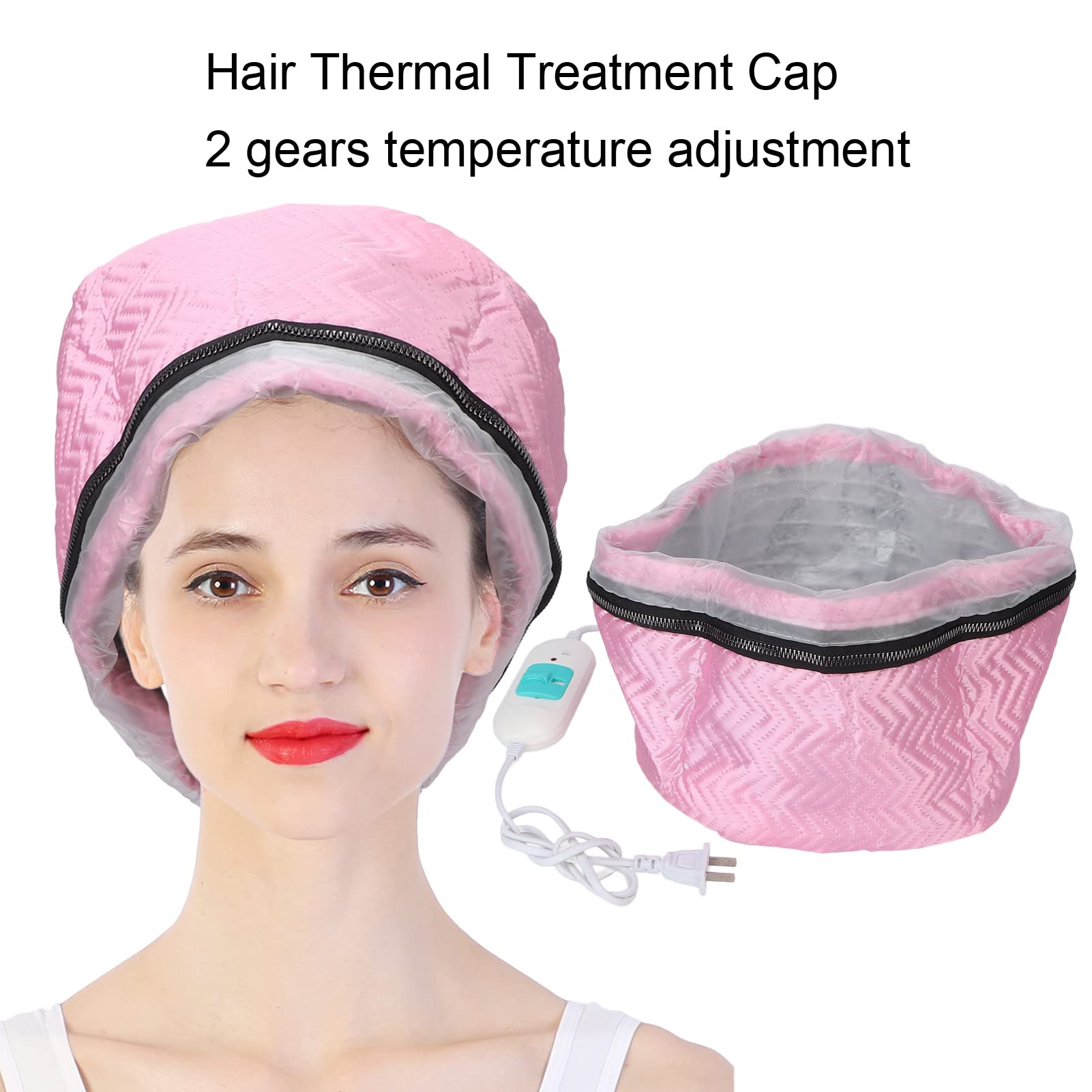 Hair Steamer, Hair Thermal Heat 2 Gears Temperature Adjustable Hot Oil Treatment Hat Deep Conditioning Electric Heat for Family Care Hair Styling Drying Hoods