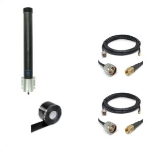 proxicast pro-gain 4g / 5g mimo antenna + 2x 15 ft pro grade low loss cfd240 coax cable + free self-fusing silicone rubber sealing tape bundle (ant-127-05m-bdl-15)