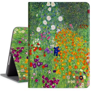 vimorco ipad case 6th/5th generation 2018/2017, ipad 9.7 inch case for ipad 6th/5th case generation, adjustable angle, auto wake/sleep, ipad air 2 / air case folio stand cover (flower garden)