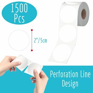 1500 PCS Round Clear Seal Stickers, Transparent Envelope Mail Wafer Seal Self Adhesive Package Circle Label Dots with Perforation Line for Envelopes, Boxes and Gift Packaging (2” in Diameter)