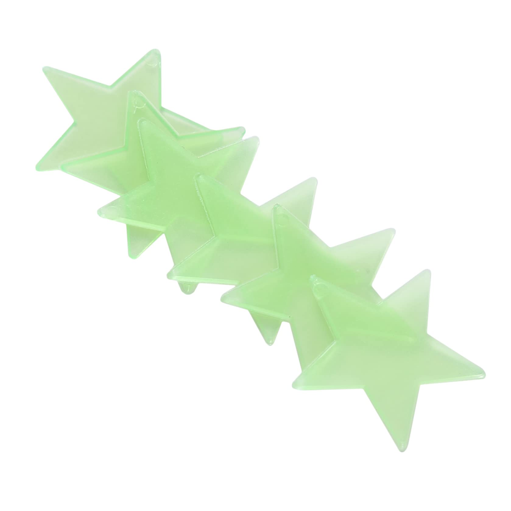 Ellylian 100 Pcs Glow in The Dark Luminous Stars Noctilucent Plastic Wall Stickers Decals for Home Art Decor Ceiling Wall Decorate Kids Babys Bedroom Room Decorations,Green