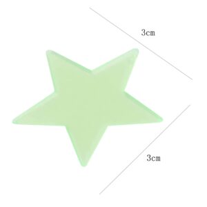 Ellylian 100 Pcs Glow in The Dark Luminous Stars Noctilucent Plastic Wall Stickers Decals for Home Art Decor Ceiling Wall Decorate Kids Babys Bedroom Room Decorations,Green