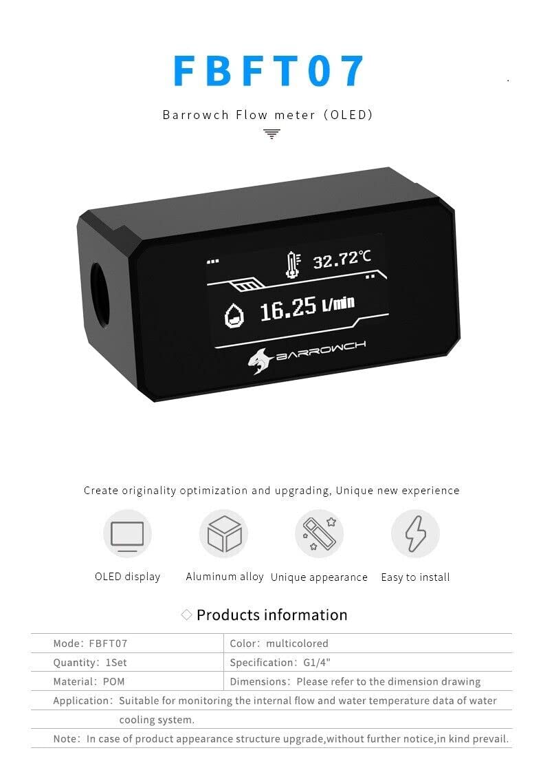 Barrowch OLED Temperature Display with Alarm and Intelligent Shutdown