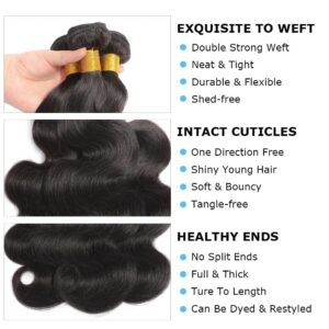 Body Wave Bundles Human Hair 16 18 20 inch 10A Grade Human Hair Bundles Body Wave 3 Bundles 100% Unprocessed Brazilian Virgin Hair Extensions