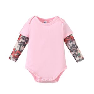 magic park 3-24m infant baby boys girls tattoo sleeve romper bodysuit toddler boy tattoo shirts jumpsuit (pink-c, 3-6 months)