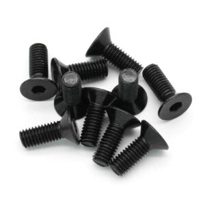 10pcs m5x12mm countersunk hex machine screw black oxide