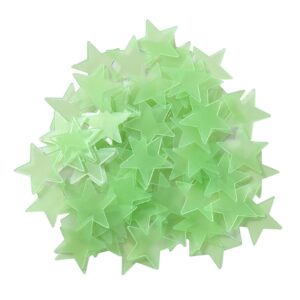 ellylian 100 pcs glow in the dark luminous stars noctilucent plastic wall stickers decals for home art decor ceiling wall decorate kids babys bedroom room decorations,green