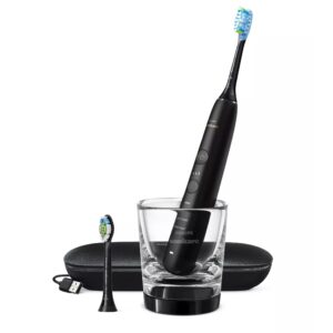 PHILIPS Sonicare DiamondClean 9000 Connected Rechargeable Electric Power Toothbrush, 2-Pack, Black + White - Bluetooth, 3 Intensities, 2 Weeks Operating time - BROAG Random Color Electric Toothbrush