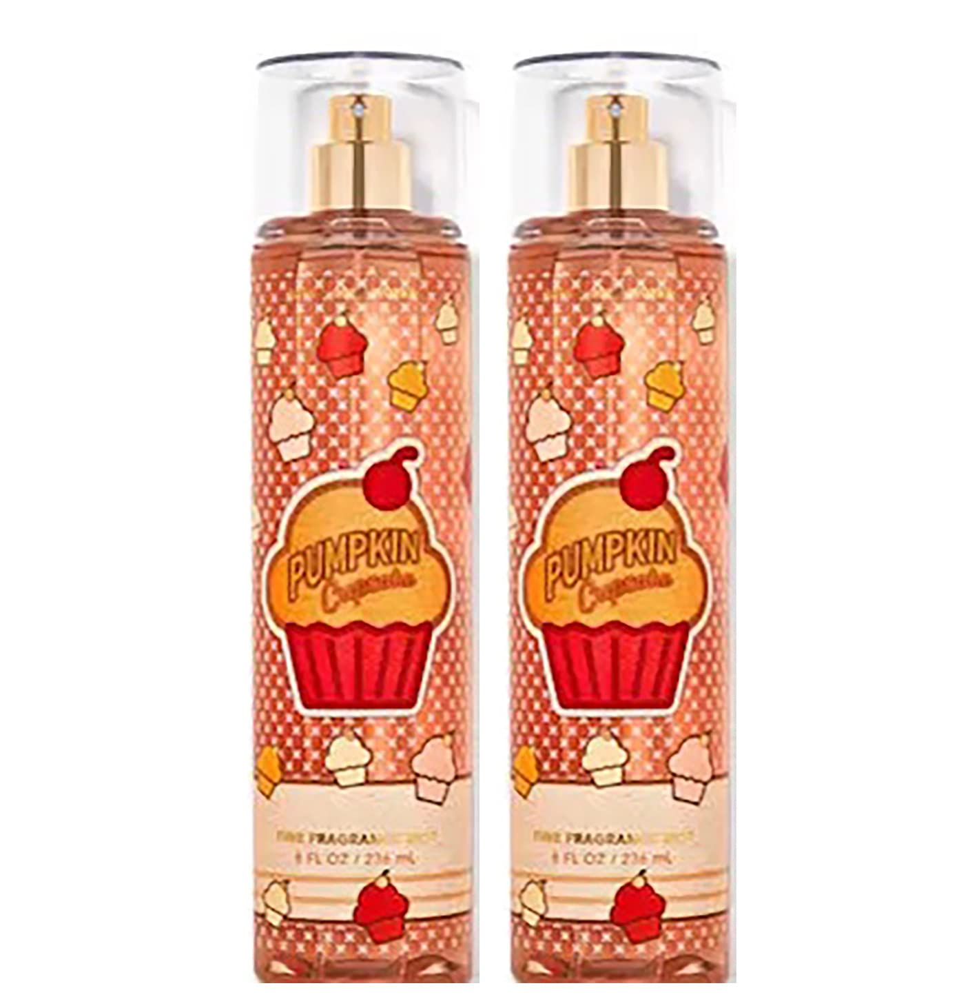 Bath & Body Works Bath and Body Works Pumpkin Cupcake Fine Fragrance Mist - Value Pack Lot of 2 (Pumpkin Cupcake), 4 Ounce (Pack of 2), 8.0 fluid_ounces