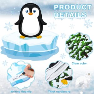 48 Pieces Winter Cutouts Christmas Classroom Bulletin Border Decoration with Glue Point Snowflake Penguin Snowman Cutouts for Winter Xmas Bulletin Board Classroom Home Office Decor (Animal)