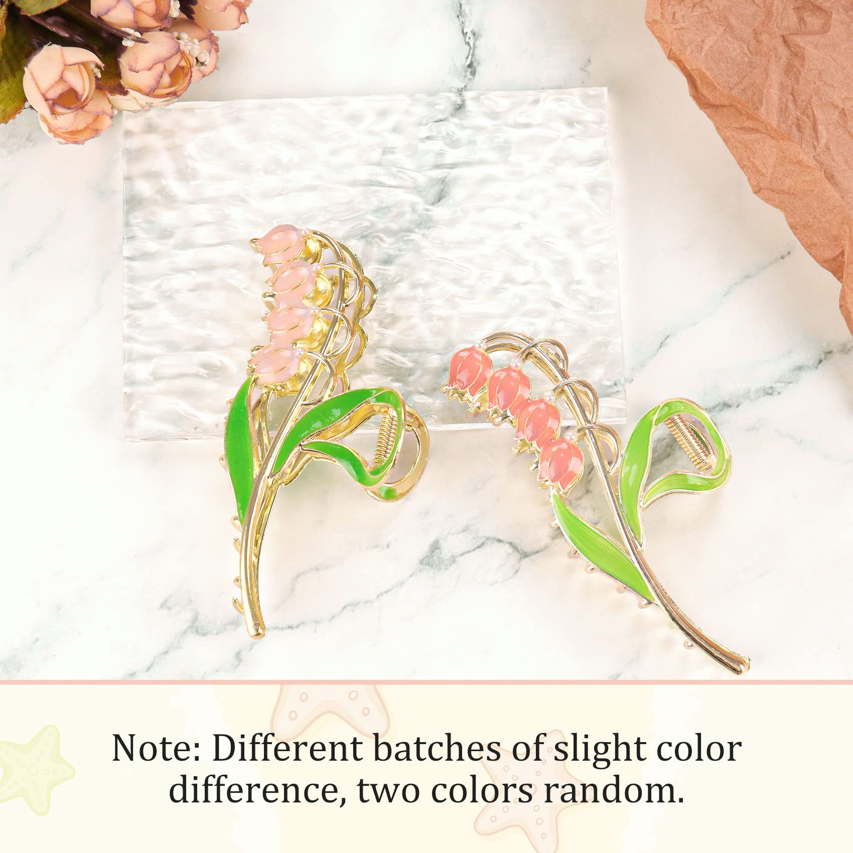 6 Pcs Flower Metal Hair Claw Clips Large Tulip Nonslip Hair Barrettes Strong Hold Hair Clamps Fashion Hair Accessories for Woman and Girls With Long Thick Thin Curly Hair