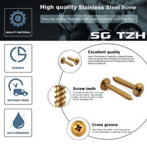 #8 x 1" Wood Screw 100Pcs Alloy Steel Standard Thread Truss Head Fast Self Tapping by SG TZH