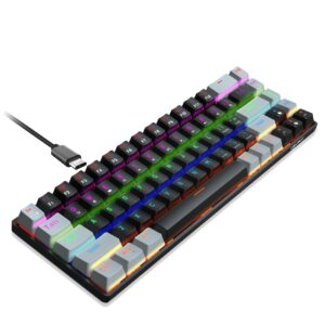 pasotim v800 mechanical keyboard 68 -color rgb multiple backlit gaming wired keyboard blue axis