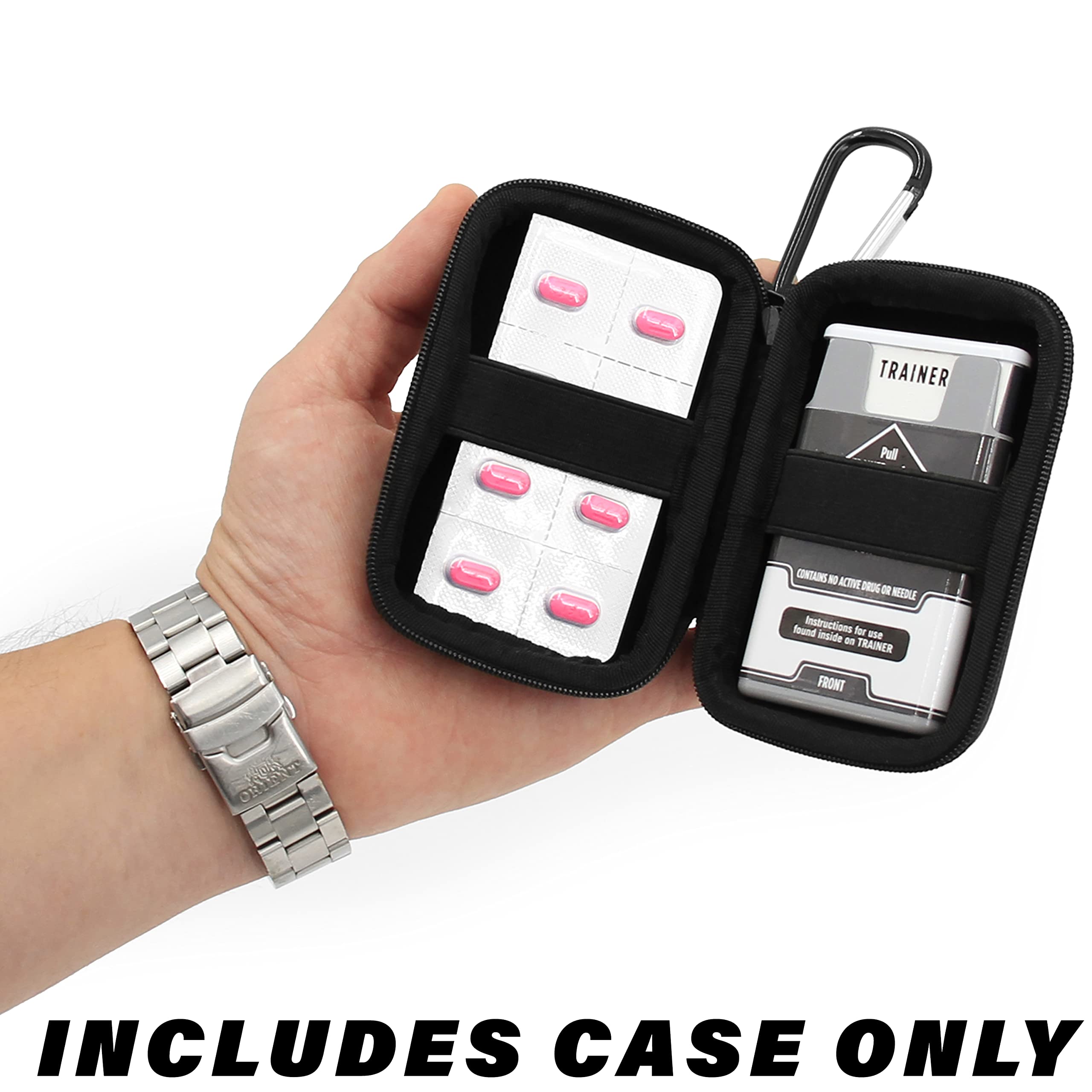 CASEMATIX Protective Carrying Case Compatible with Two Auvi Q Epipen Injectors or Allergy Supplies, Includes Case Only