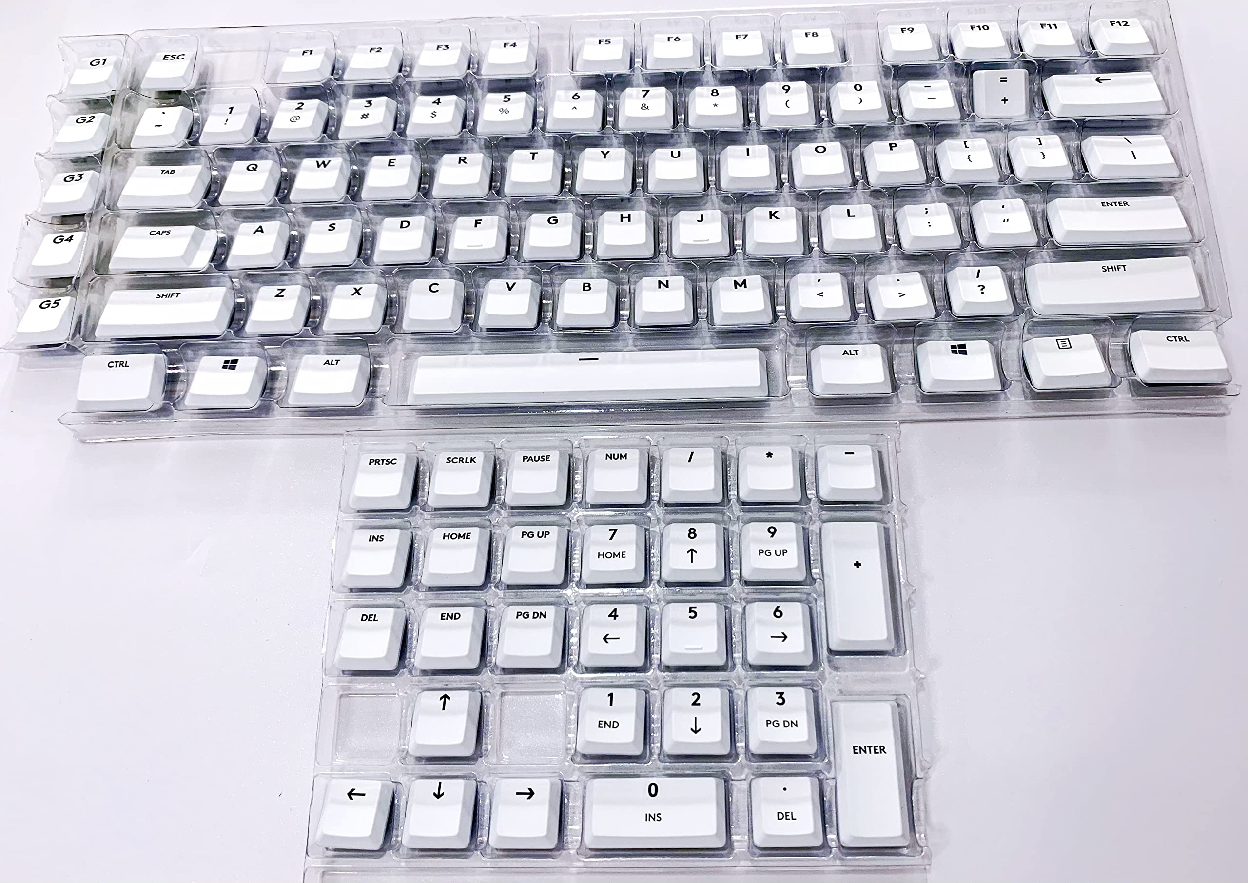 wj forG915 Full Set of 109/87 Keycaps Replacement G915/G913/G815/G813 TKL RGB Gaming Mechanical Keyboard (109 Keys White G915)