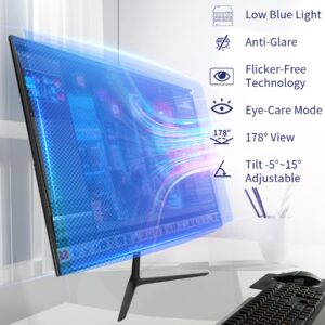 GreBear 24 Inch Computer Monitor 75Hz FHD IPS Screen 1080P PC Monitor, 5ms(GTG) 99% sRGB Low Blue Light Anti-Glare LED Desktop Display HDMI/VGA/Audio/Freesync/VESA Tilt Adjustable