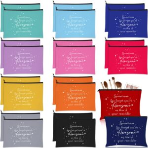 sieral 24 pcs inspirational makeup bag appreciation nurse gift for women you're awesome cosmetic bags toiletry bag motivational for teacher mom house keeper coworker assistant nurse(bright color)