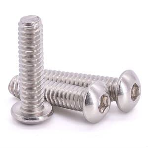 10-32 x 1/2" (50 PCS) Button Head Socket Cap Screws, Stainless Steel 304 (18-8), Full Thread, Fine Thread UNF, ASME/ANSI B18.3-11