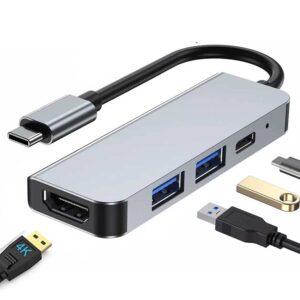 usb c to hdmi multiport adapter，usb-c multi-port hub with 4k hdmi output, 1 usb 3.0, 1 usb 2.0, type c power delivery port，compatible with macbook ipad hp dell xps and more type c device